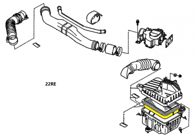 22RE 2.4L 2RZ 2.4L 3RZ 2.7L Air Filter Genuine 1988-2000 - Yota1 ...