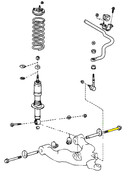Alignment Bolt With Washer Genuine 2000-2007 - Yota1 Performance, Inc.