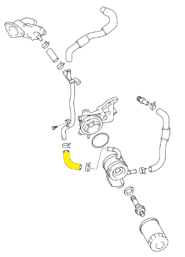 2UZ 4.7L Water Bypass Hose Genuine 2003-2009 - Yota1 Performance, Inc.